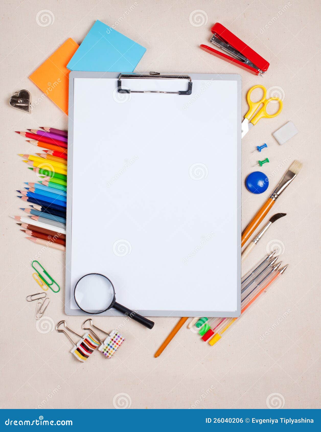 The tablet of paper stock photo. Image of brushes, draw - 26040206