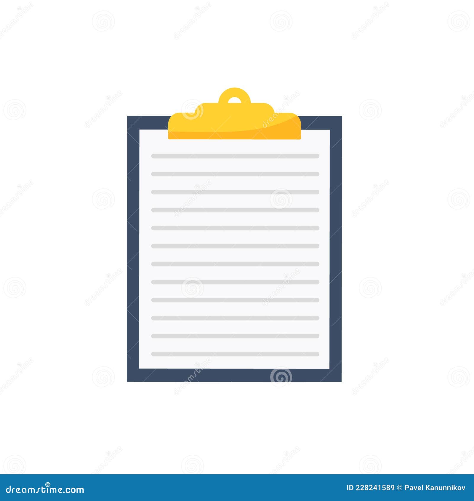 A Tablet with Paper Flat Style on White Background Eps 10 Stock Vector ...