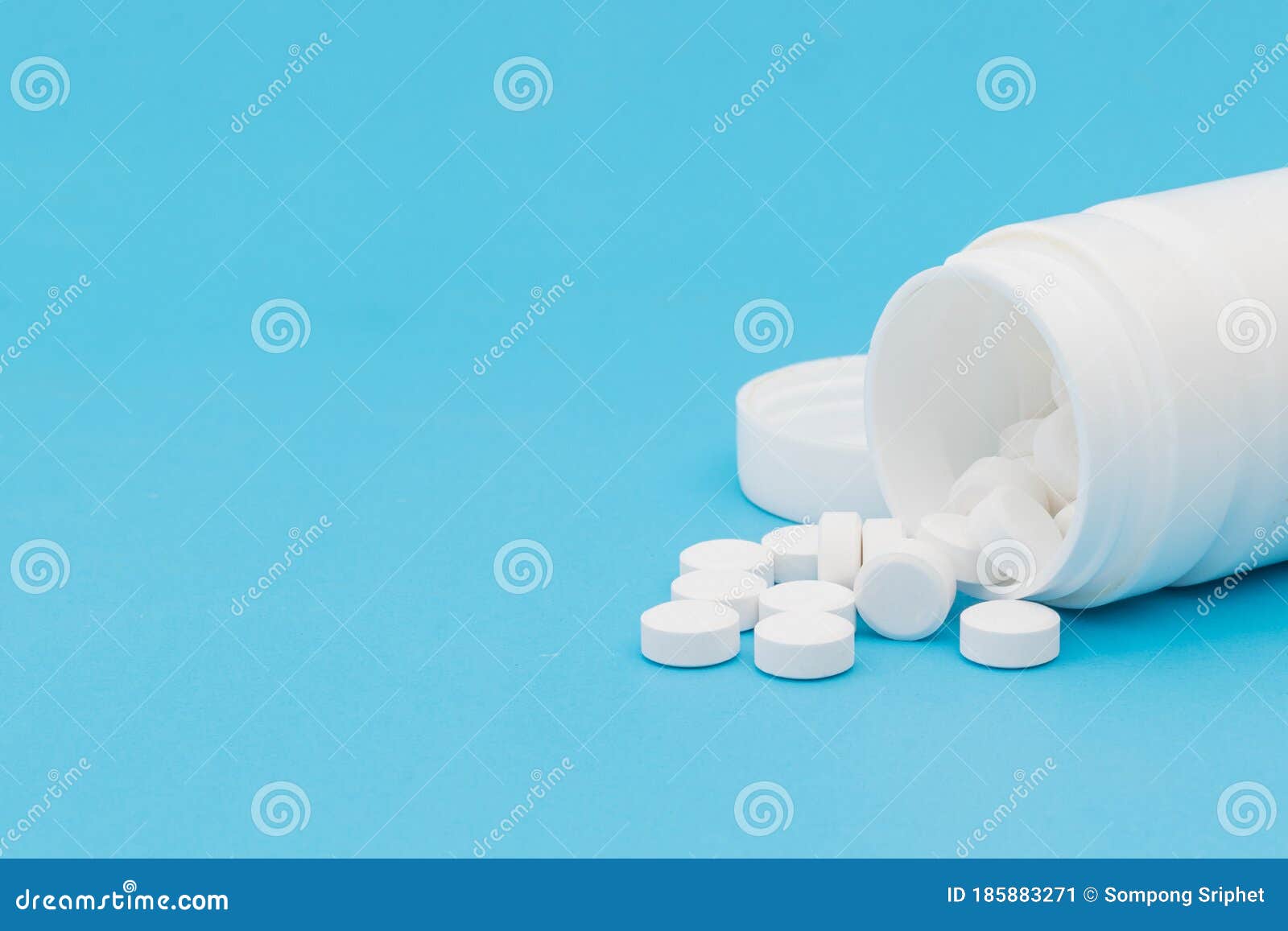 Tablet Paracetamol the Medical on Blue Background Stock Image - Image ...