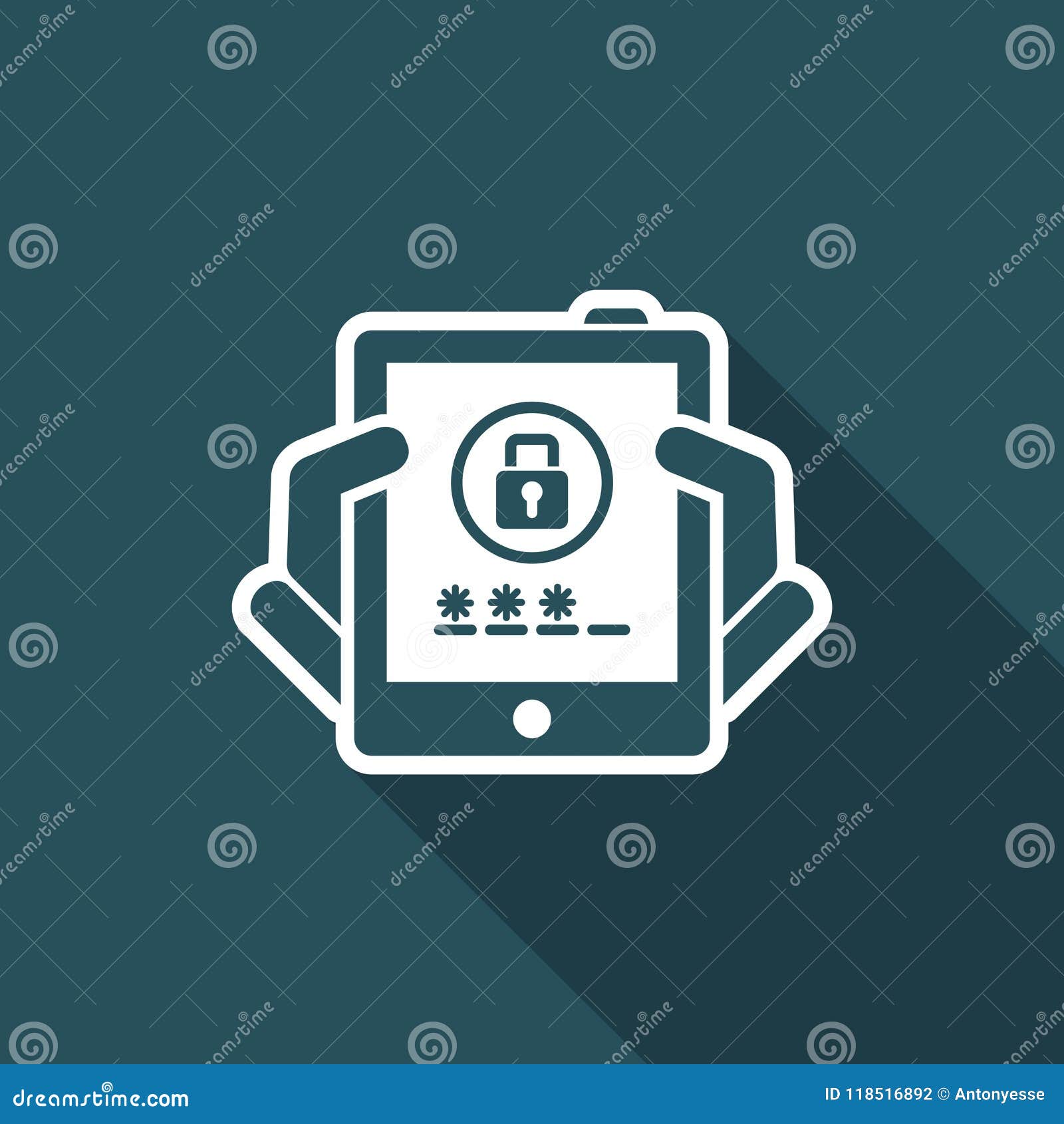 Tablet password stock vector. Illustration of data, information - 118516892