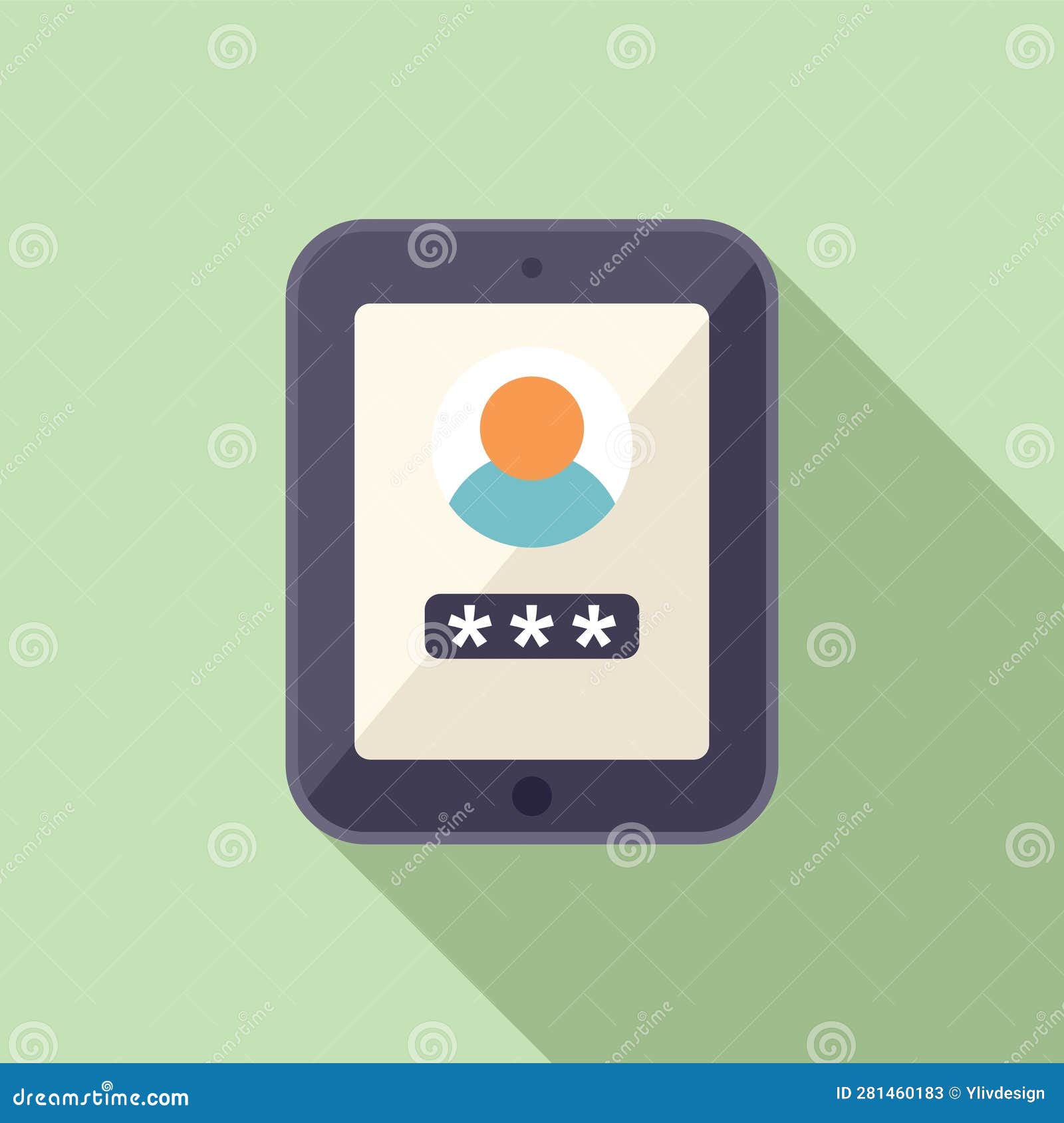 Tablet Password Icon Flat Vector. Data Privacy Stock Vector ...