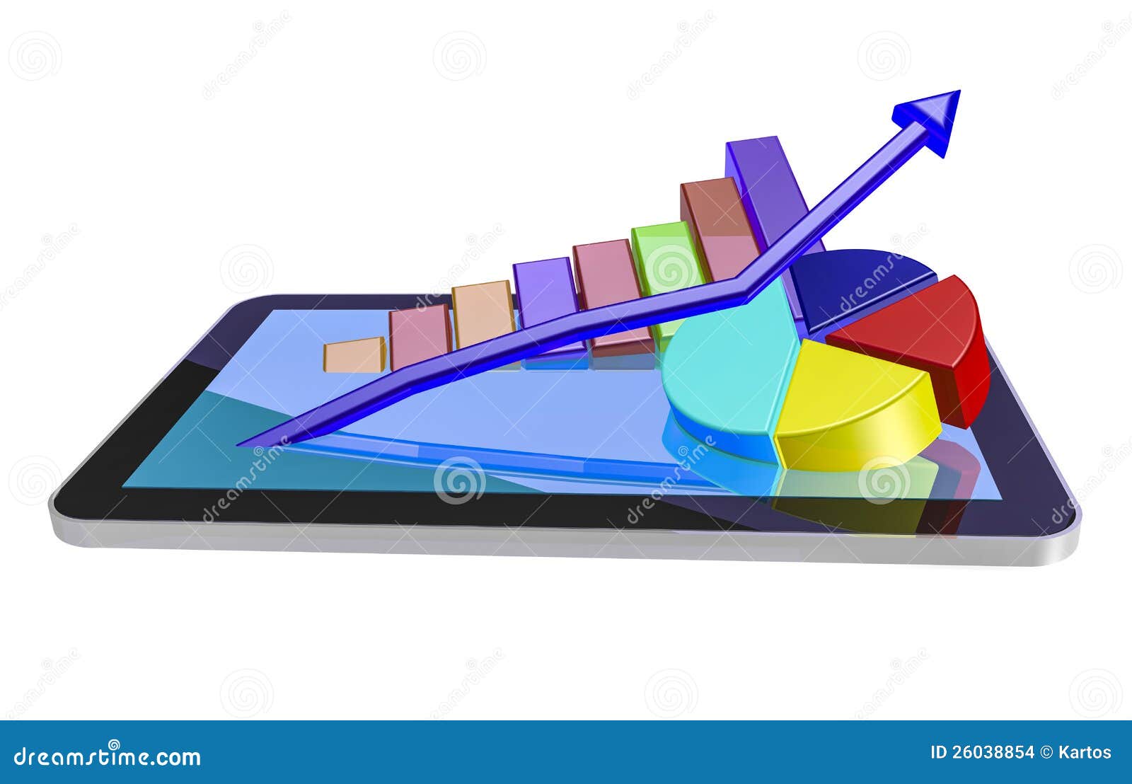 Tablet pc stock illustration. Illustration of blue, earnings - 26038854