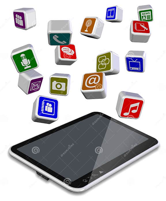 Tablet PC apps stock illustration. Illustration of connection - 27501295
