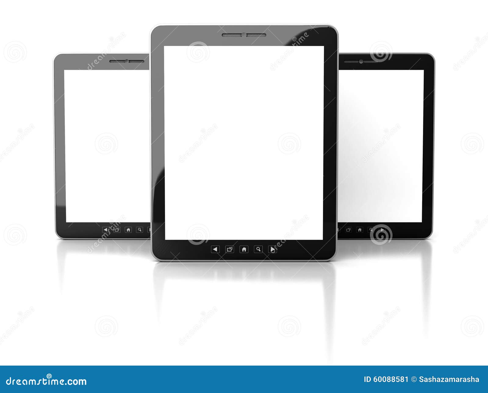 Tablet PC with Blank Screen on White Background Stock Illustration ...