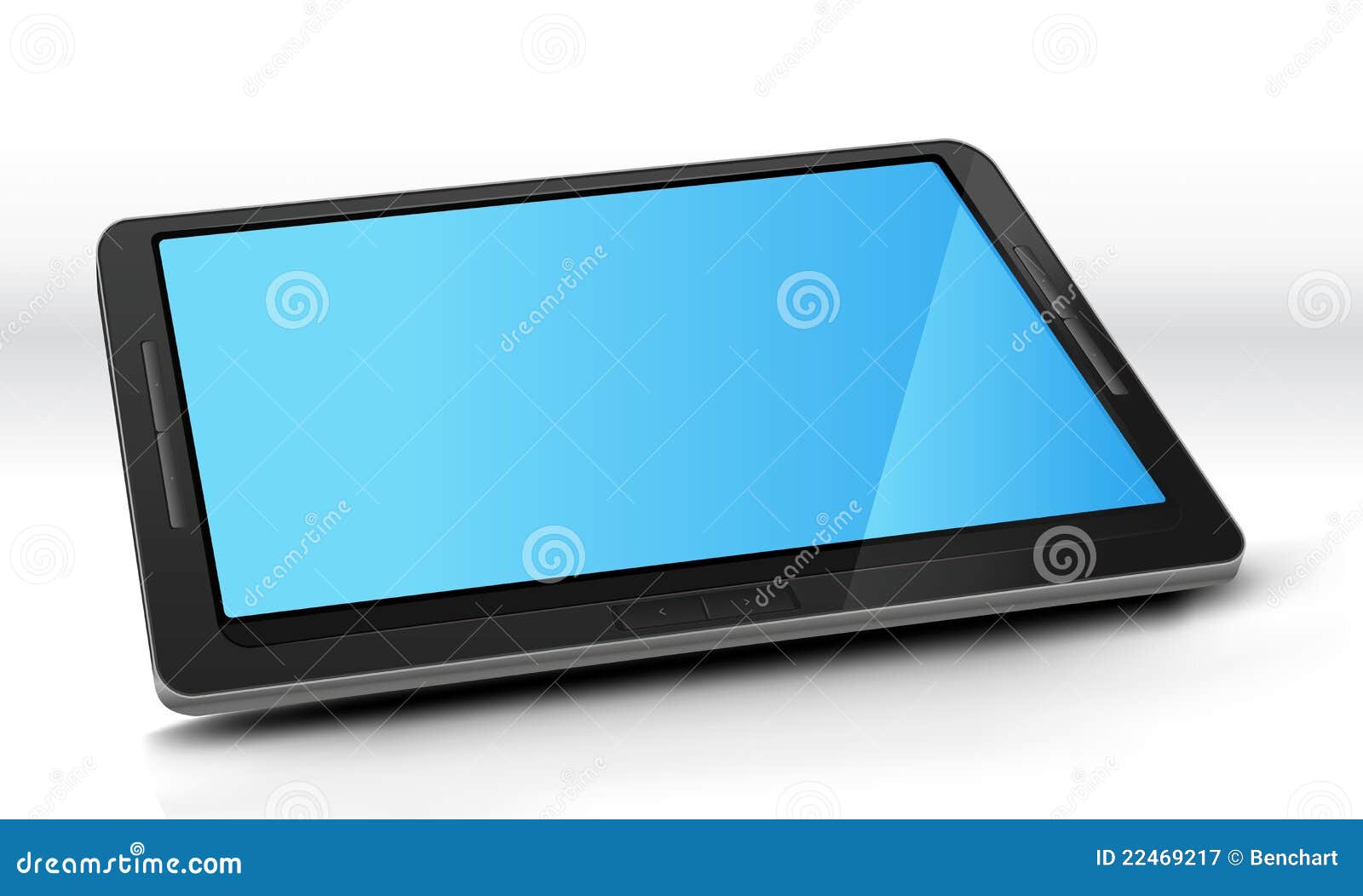 Tablet PC with Blue Screen stock vector. Illustration of education ...