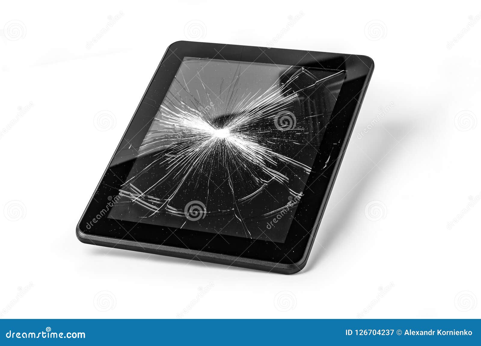 Tablet Pc with Broken Screen Stock Image - Image of white, screen ...