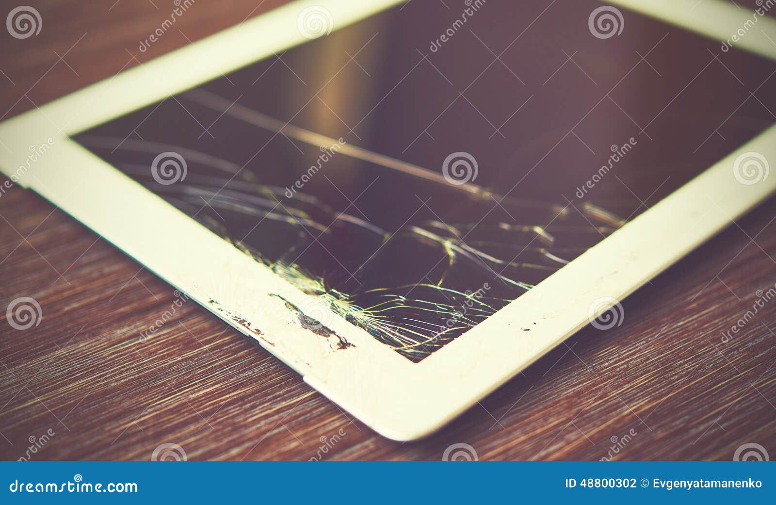 Tablet PC is broken stock photo. Image of information - 48800302