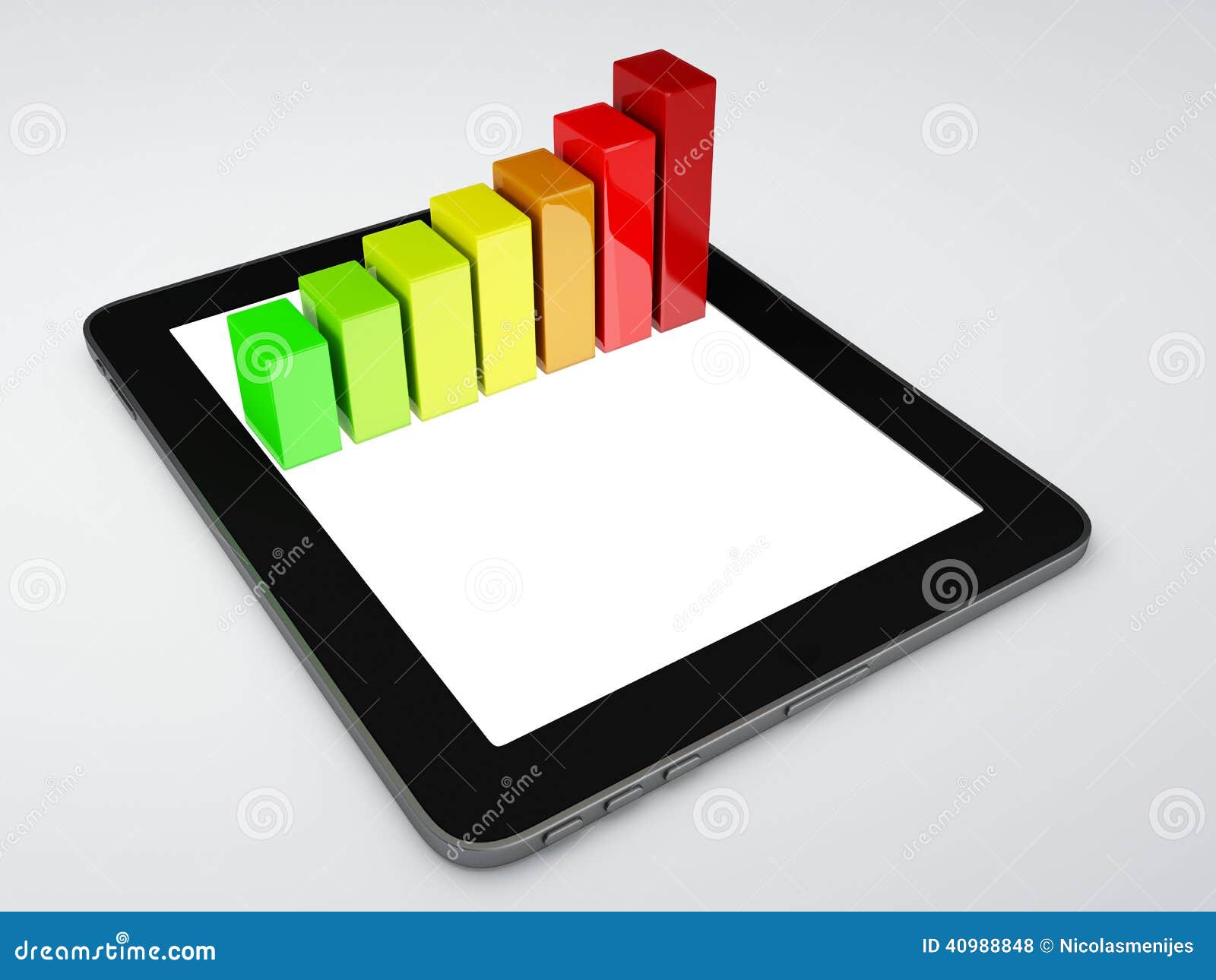 Tablet Pc and Business Graph on the Screen Stock Illustration ...