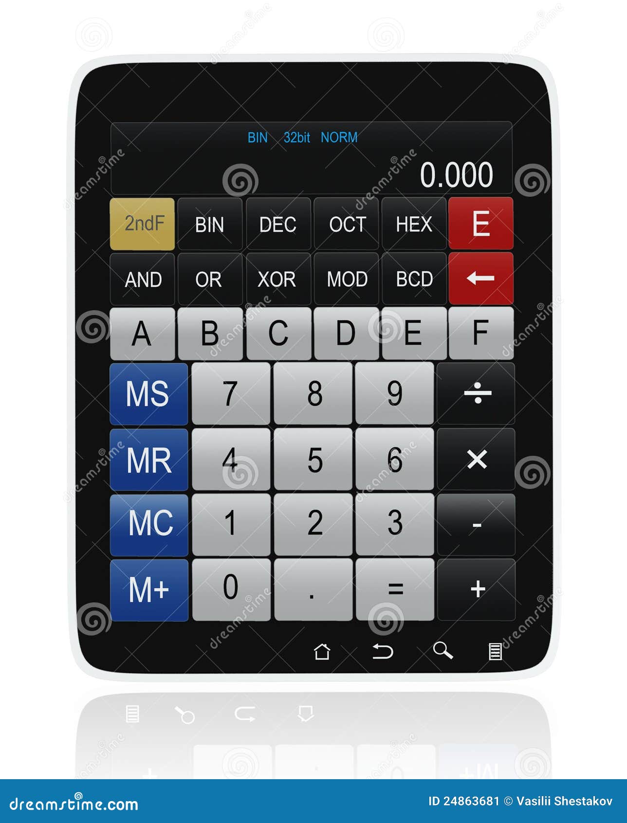 Tablet PC Calculator stock illustration. Illustration of digital - 24863681