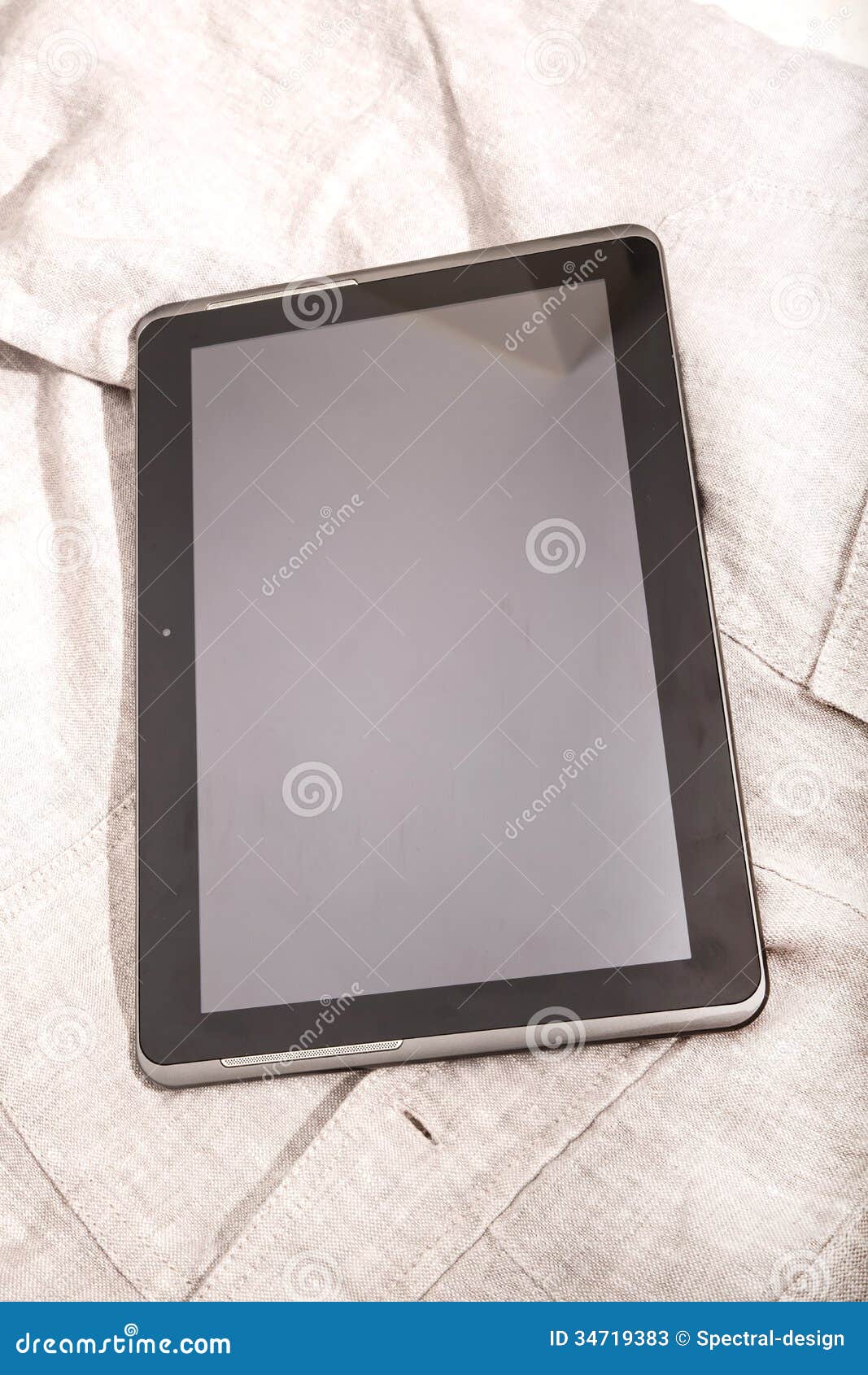 Tablet PC on Cloth stock image. Image of connect, fashion - 34719383