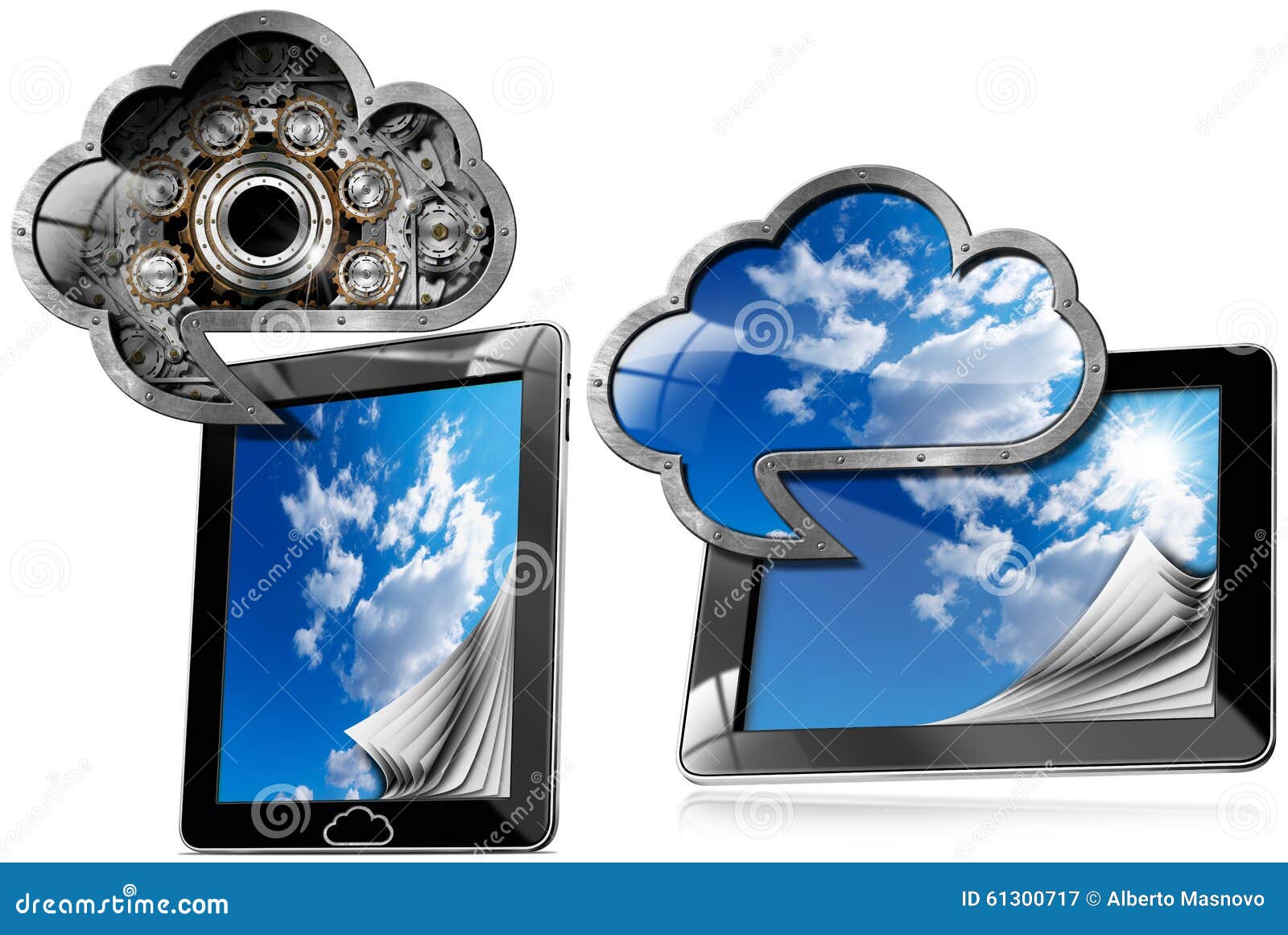 Tablet Pc with Cloud Computing Symbol Stock Illustration - Illustration ...