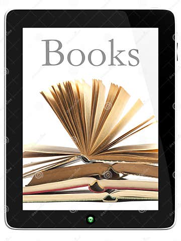 Tablet PC Computer and Book Stock Image - Image of inovation, device ...