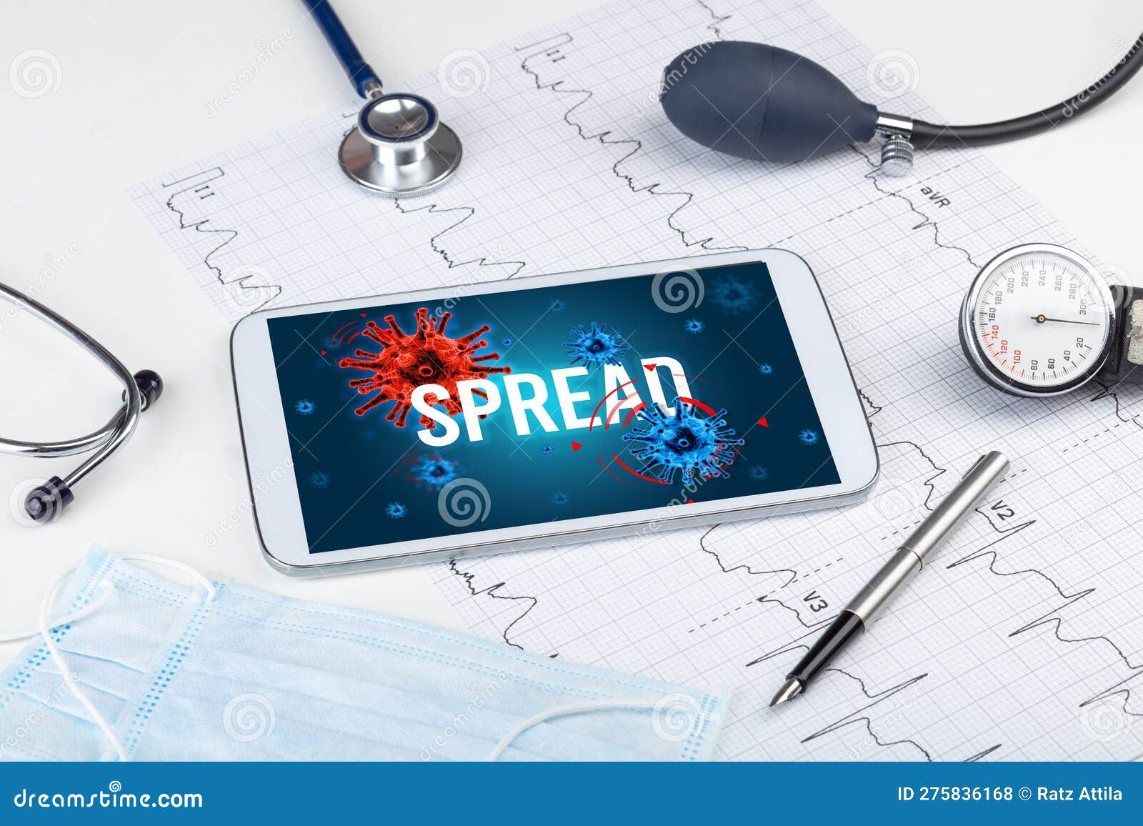 Tablet Pc and Doctor Tools on White Surface Stock Photo - Image of ...