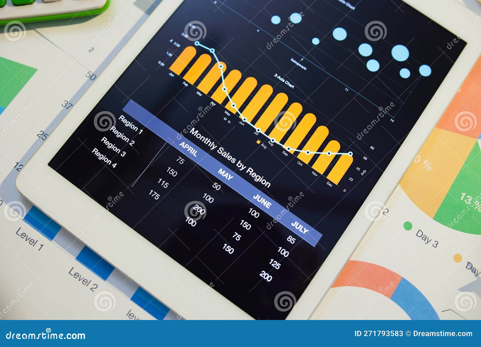 Tablet Pc, Documents and Graphs at Desk Stock Image - Image of graph ...