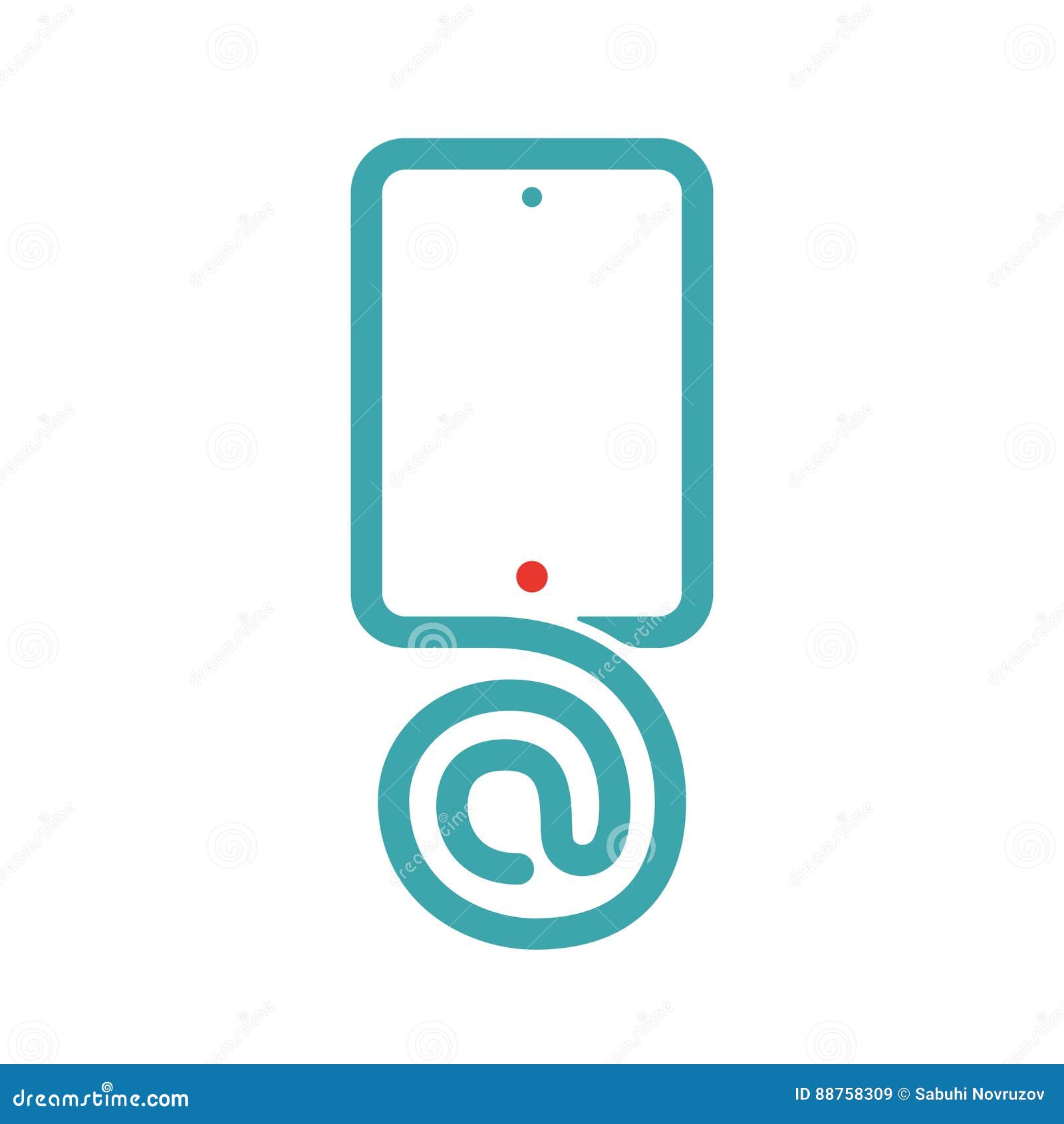 Tablet PC E-mail Icon Vector Illustration. Stock Vector - Illustration ...