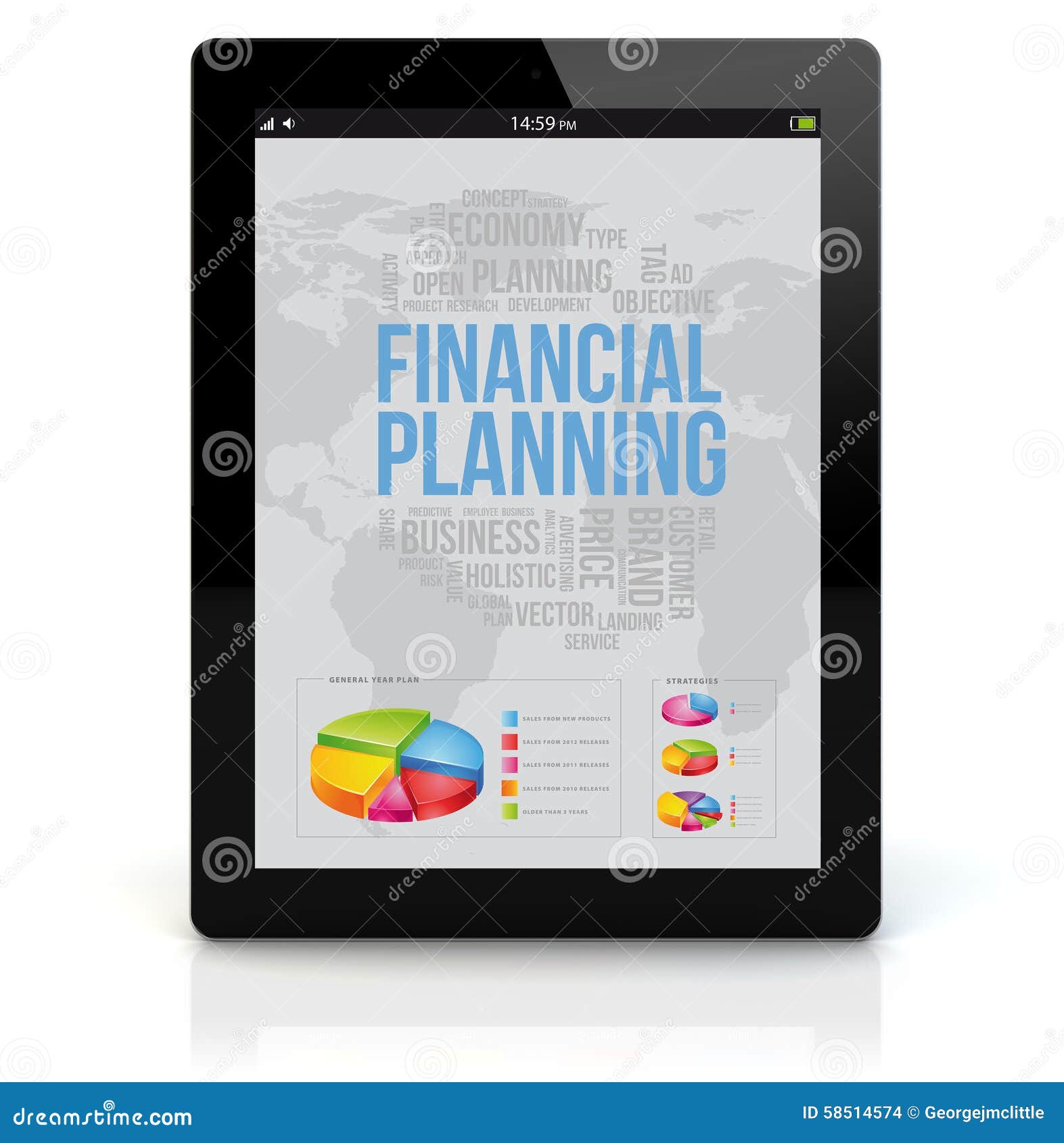 Tablet Pc Financial Planning Stock Illustration - Illustration of ...