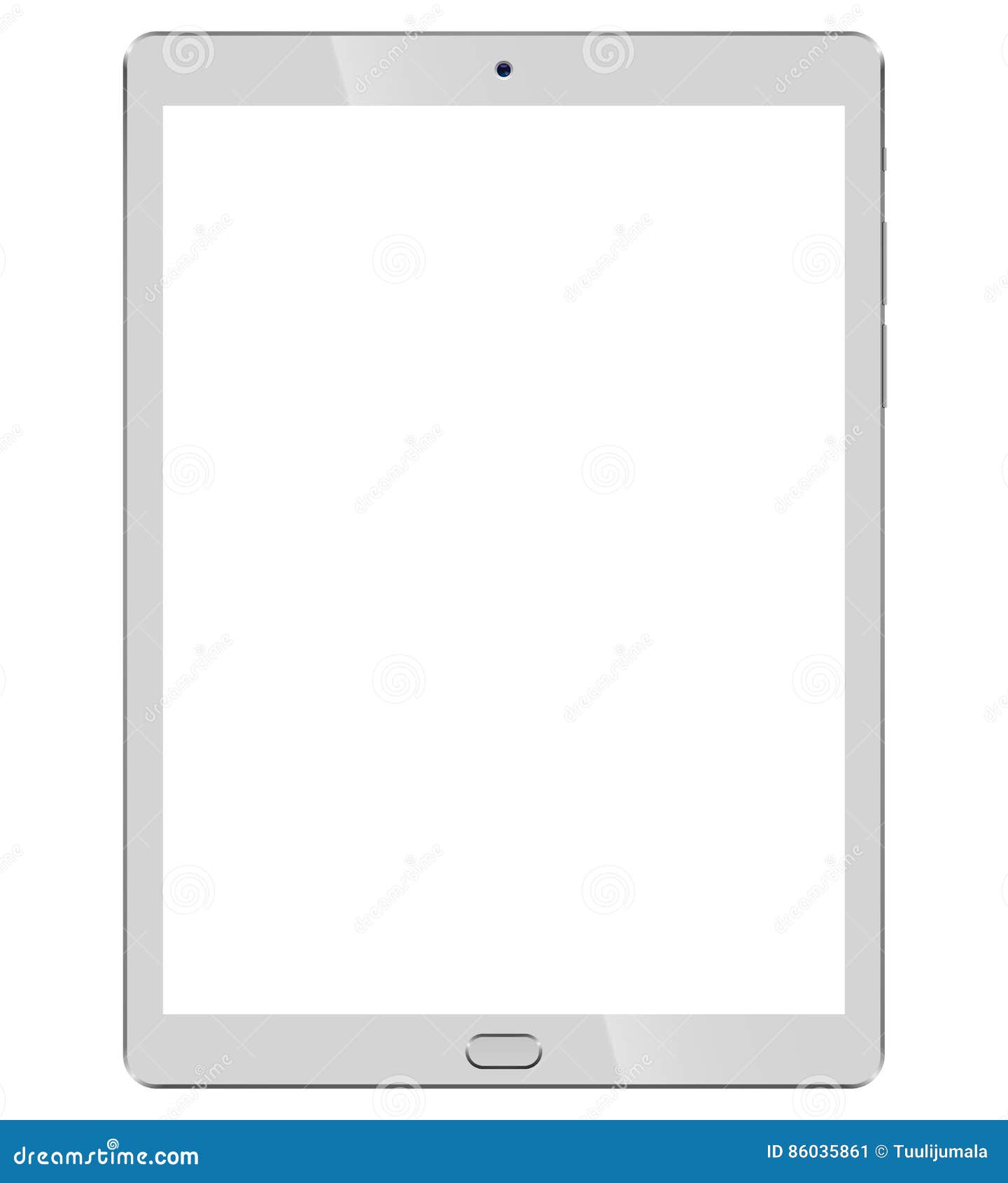 Tablet Pc Front View Isolated on White Background. Stock Vector ...