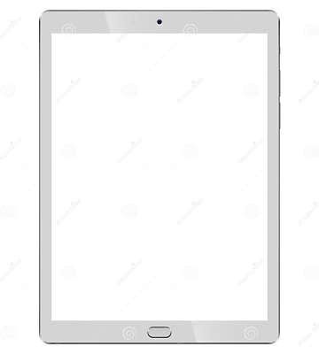 Tablet Pc Front View Isolated on White Background. Stock Vector ...