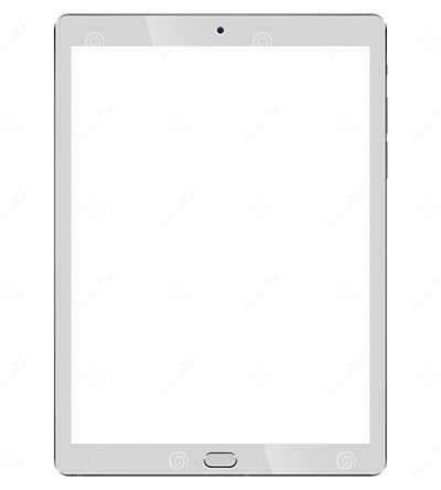 Tablet Pc Front View Isolated on White Background. Stock Vector ...