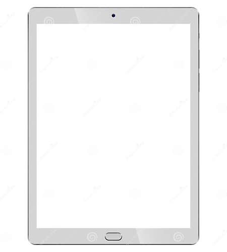 Tablet Pc Front View Isolated on White Background. Stock Vector ...