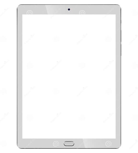 Tablet Pc Front View Isolated on White Background. Stock Vector ...