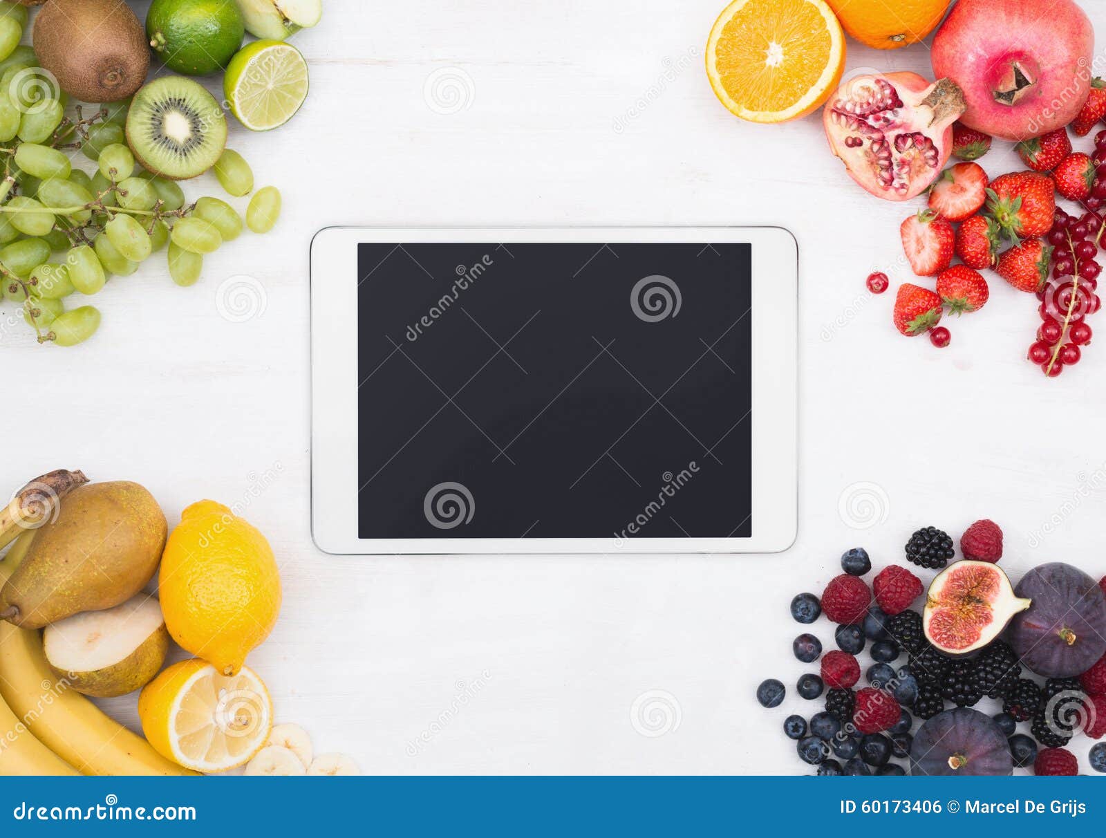 Tablet Header Image. Office Stuff, Workplace, Top View Royalty-Free ...