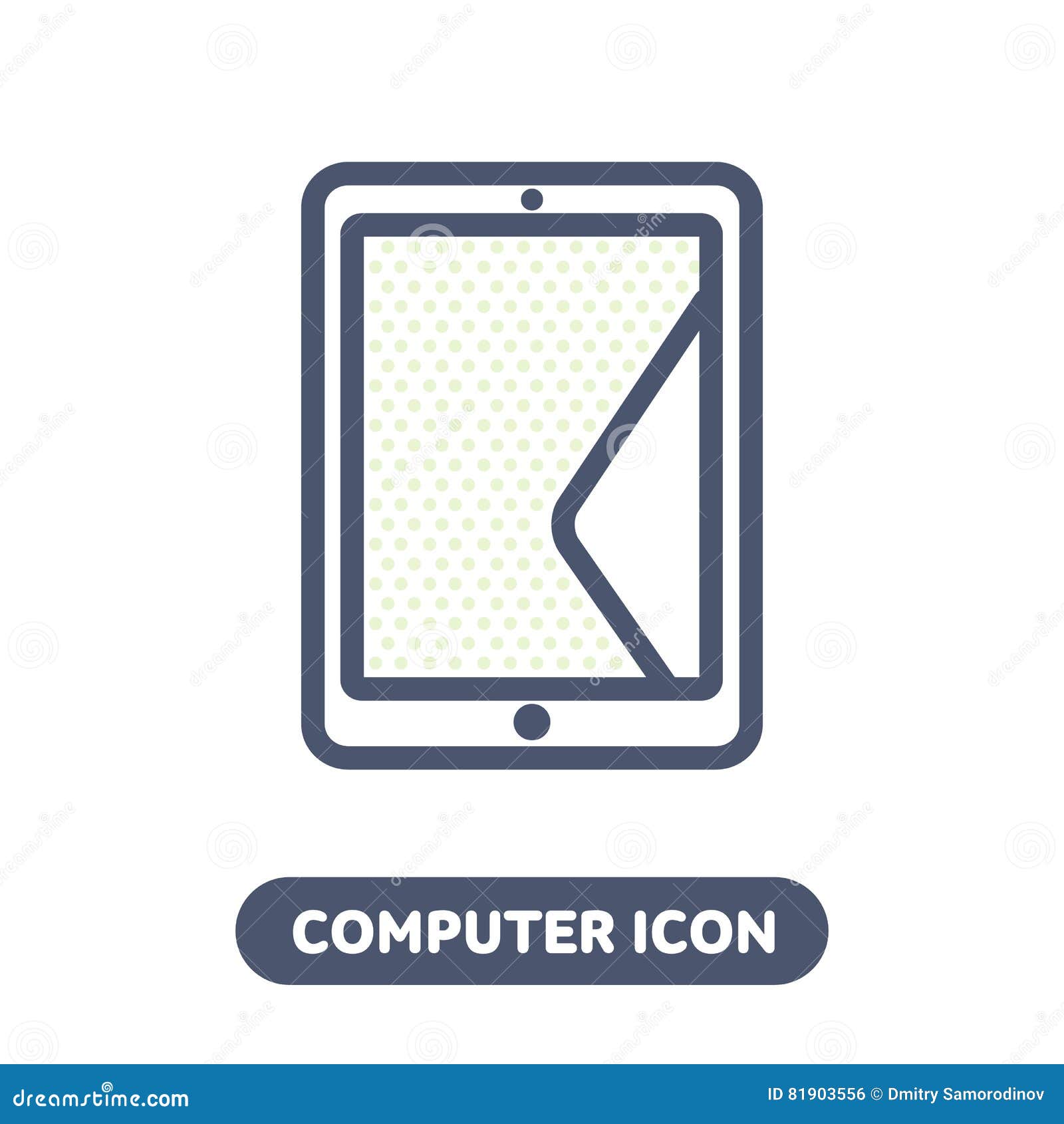 Tablet PC Icon in Linestyle Stock Illustration - Illustration of ...