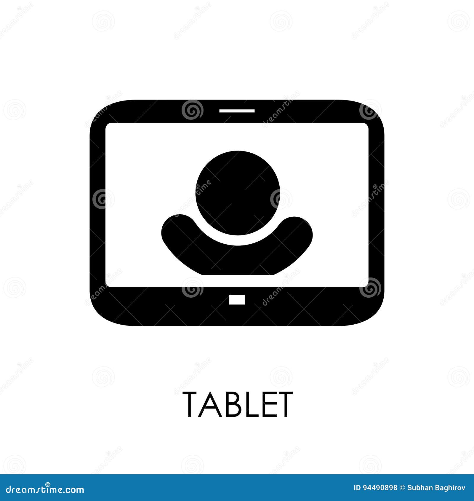 Tablet PC Icon Symbol Flat Style Vector Illustration Stock Vector ...