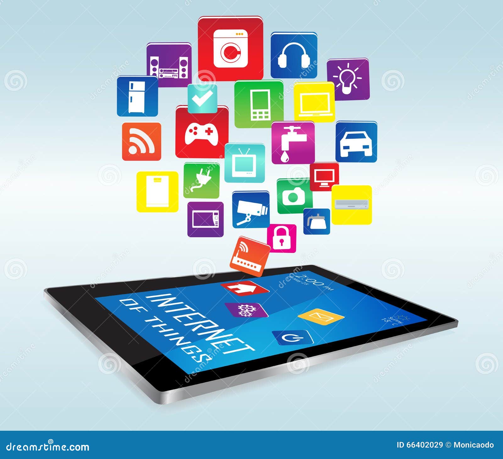 Tablet PC and Internet of Things Apps Stock Vector - Illustration of ...