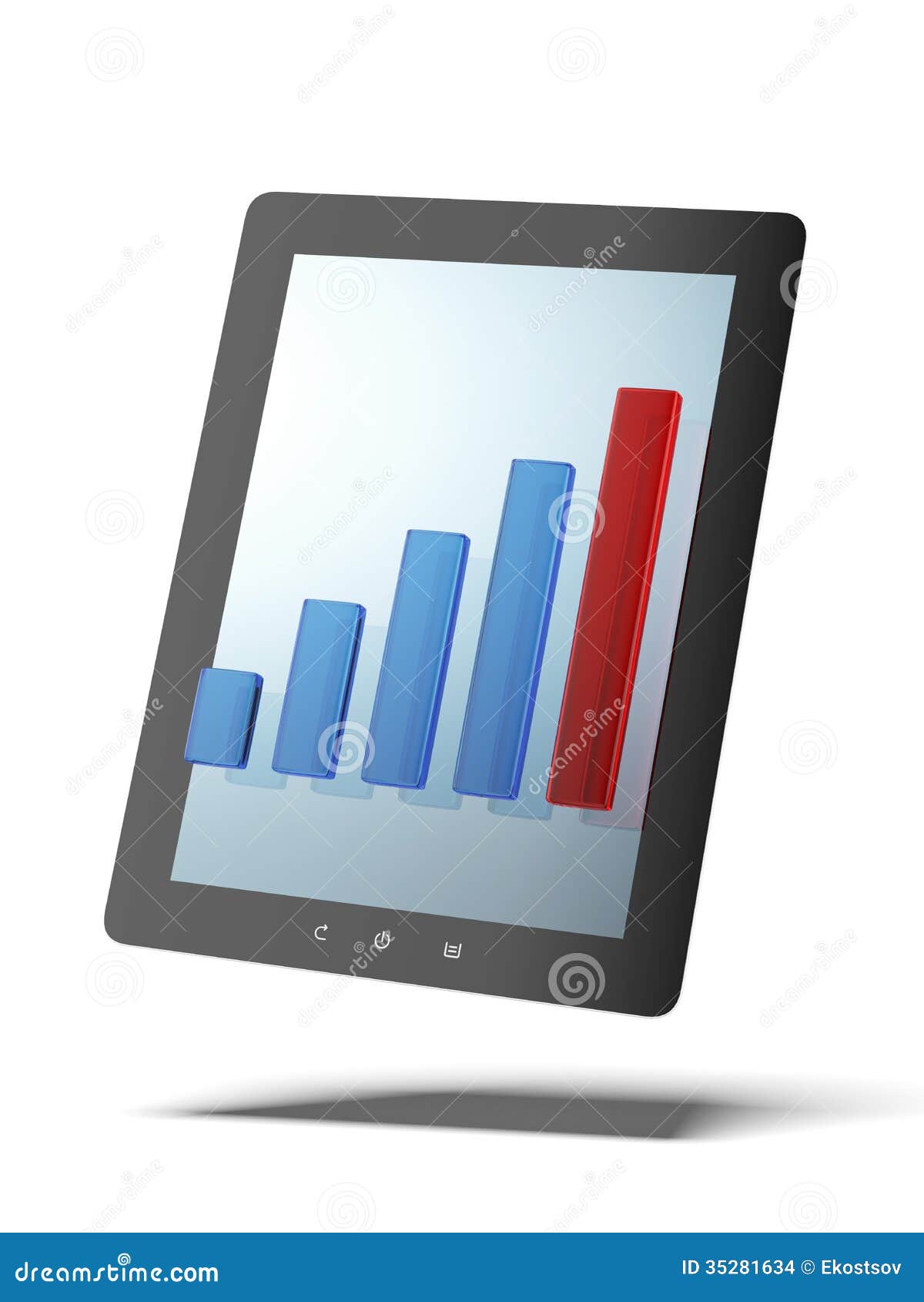 Tablet-PC mit Diagramm stock abbildung. Illustration von auslegung ...