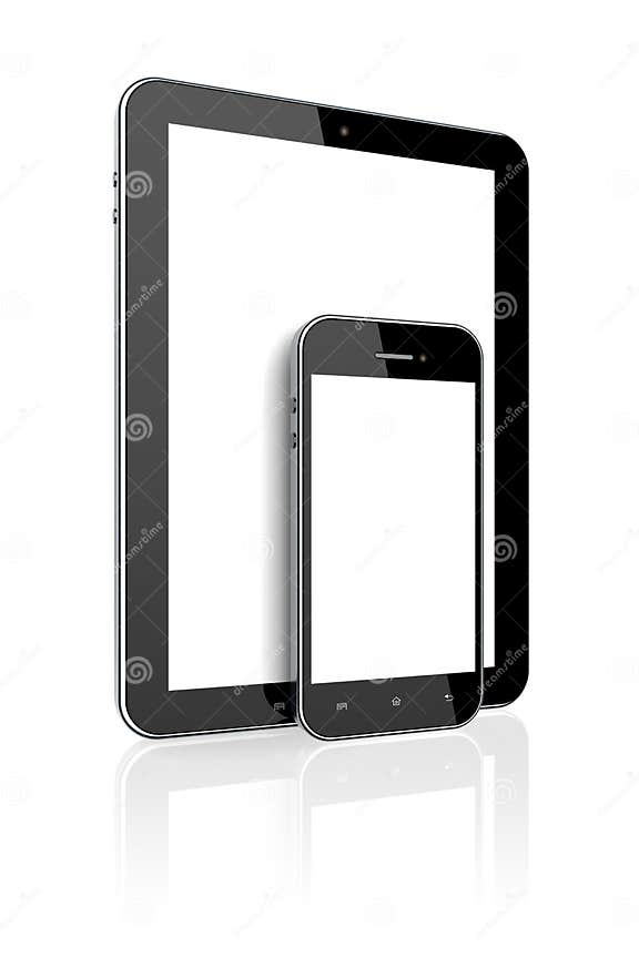Tablet PC with Mobile Phone Stock Illustration - Illustration of icon ...