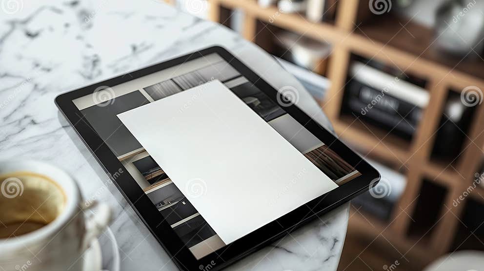 Tablet PC Mockup on the Table Stock Photo - Image of mobile ...