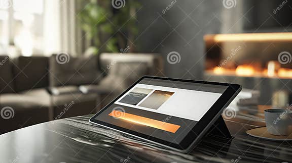 Tablet PC Mockup on the Table Stock Image - Image of concept, business ...