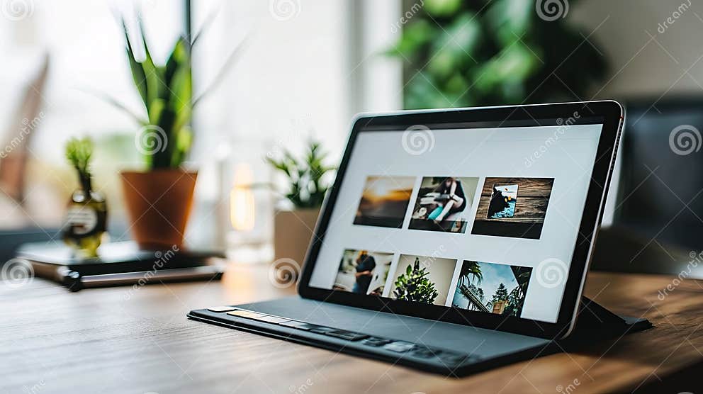 Tablet PC Mockup on the Table Stock Image - Image of concept, modern ...