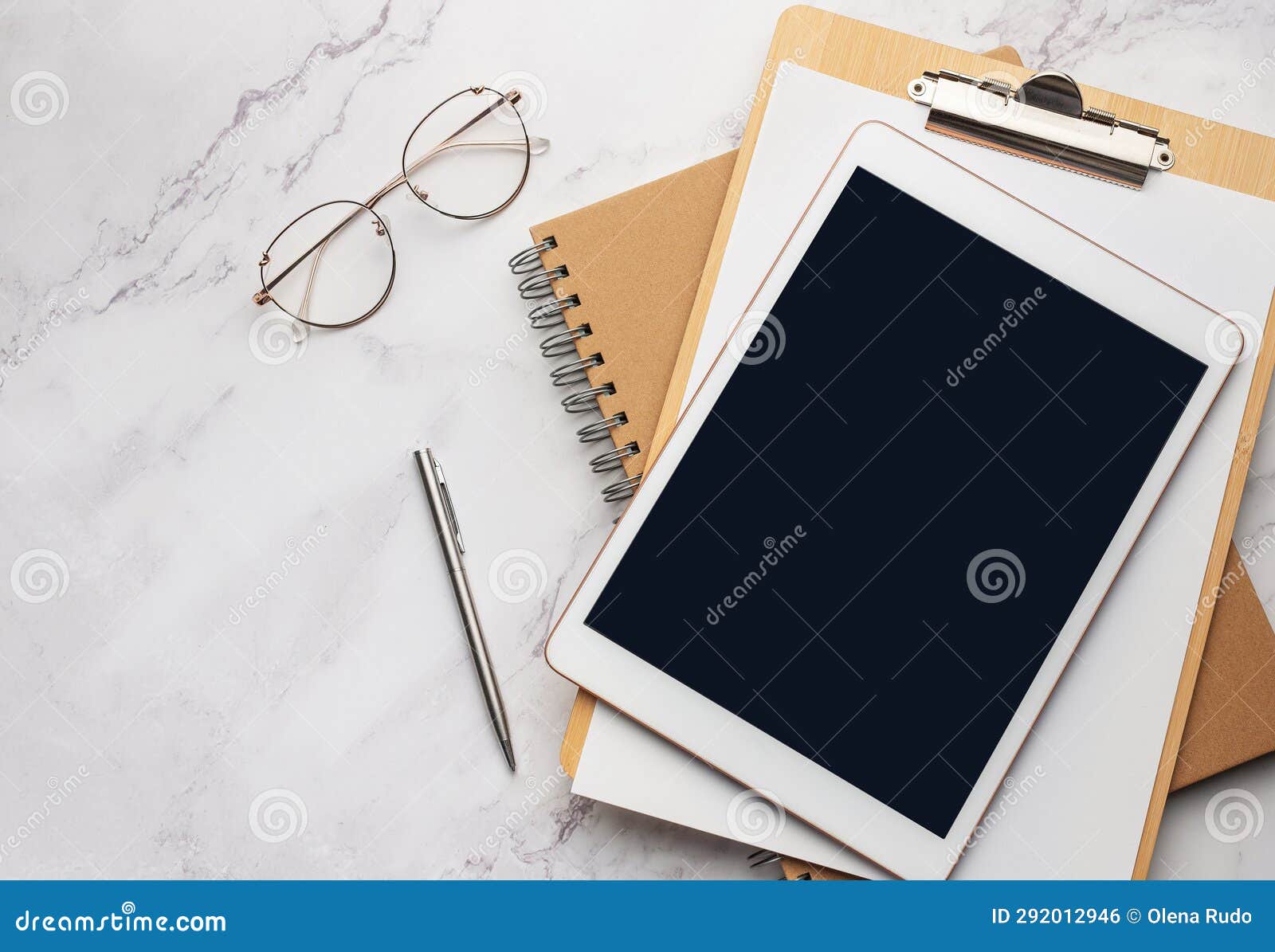 Tablet Pc and Notebooks on the Office Desk Stock Photo - Image of table ...