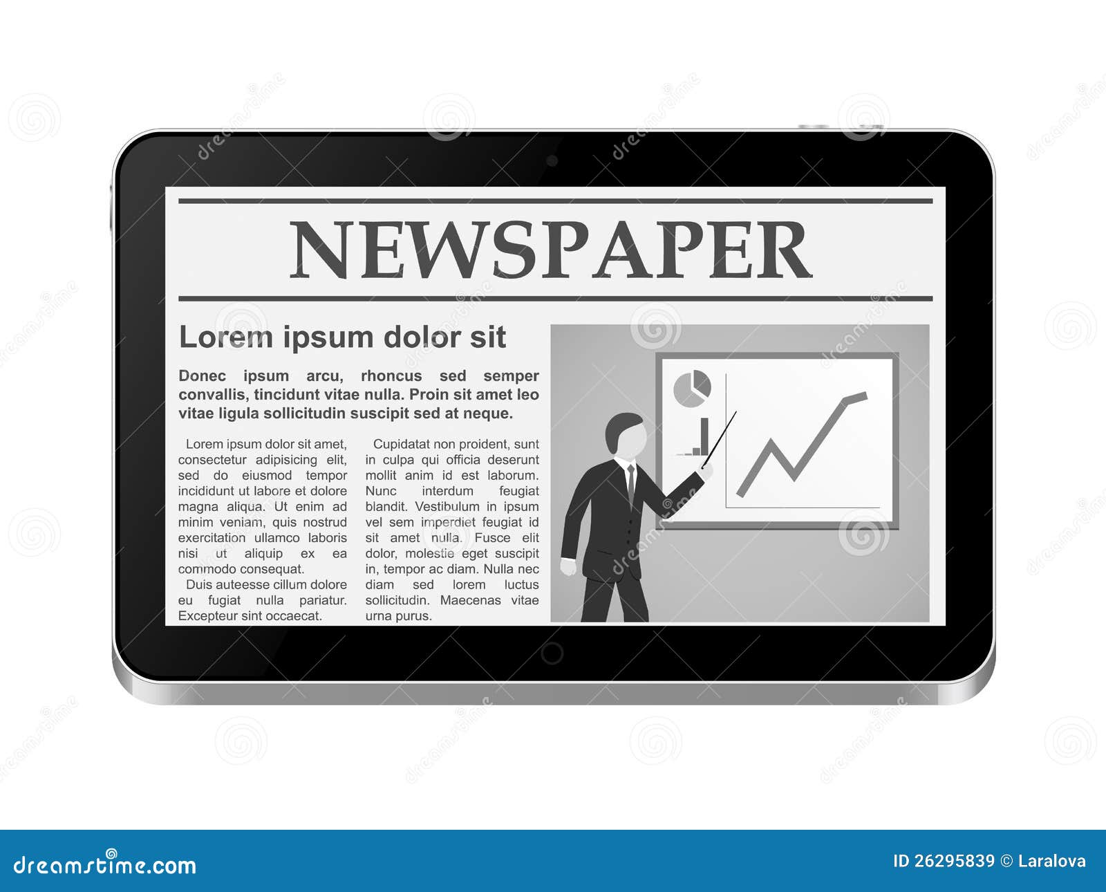 Tablet PC with Online Newspaper Stock Vector - Illustration of ...