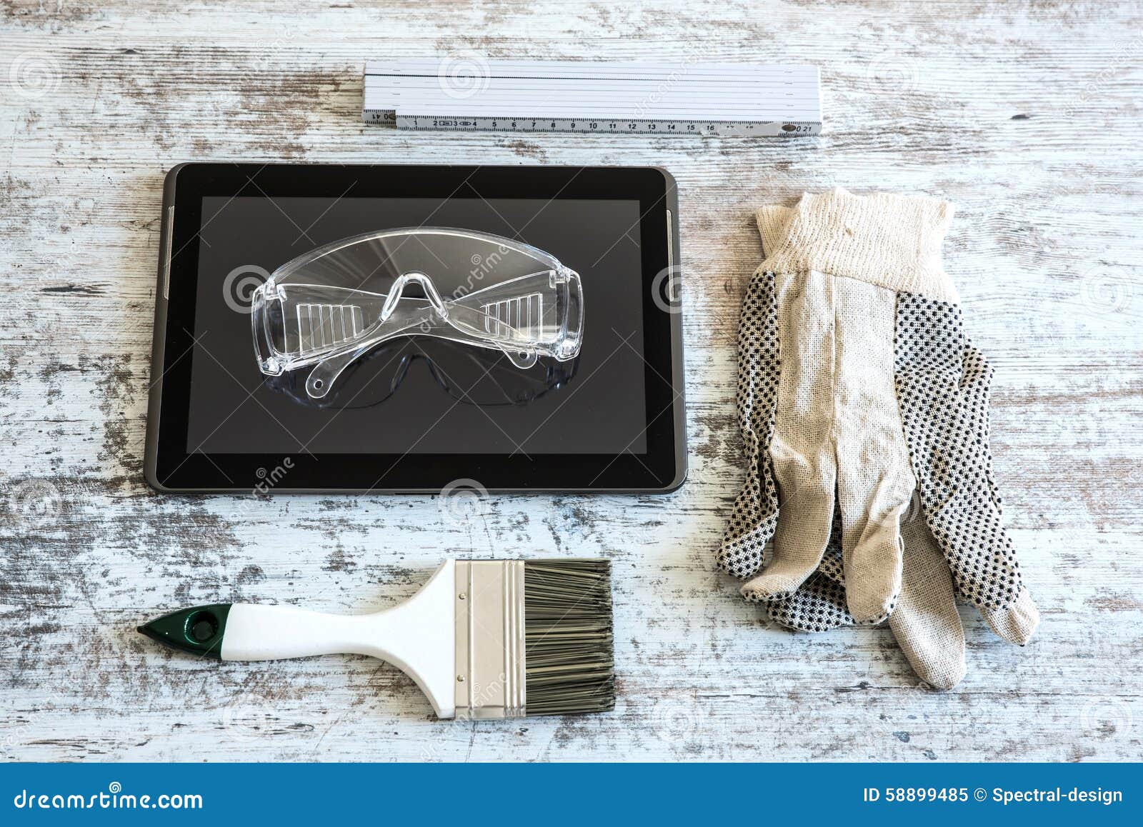 A Tablet PC with Painting Tools Stock Image - Image of paint, artist ...