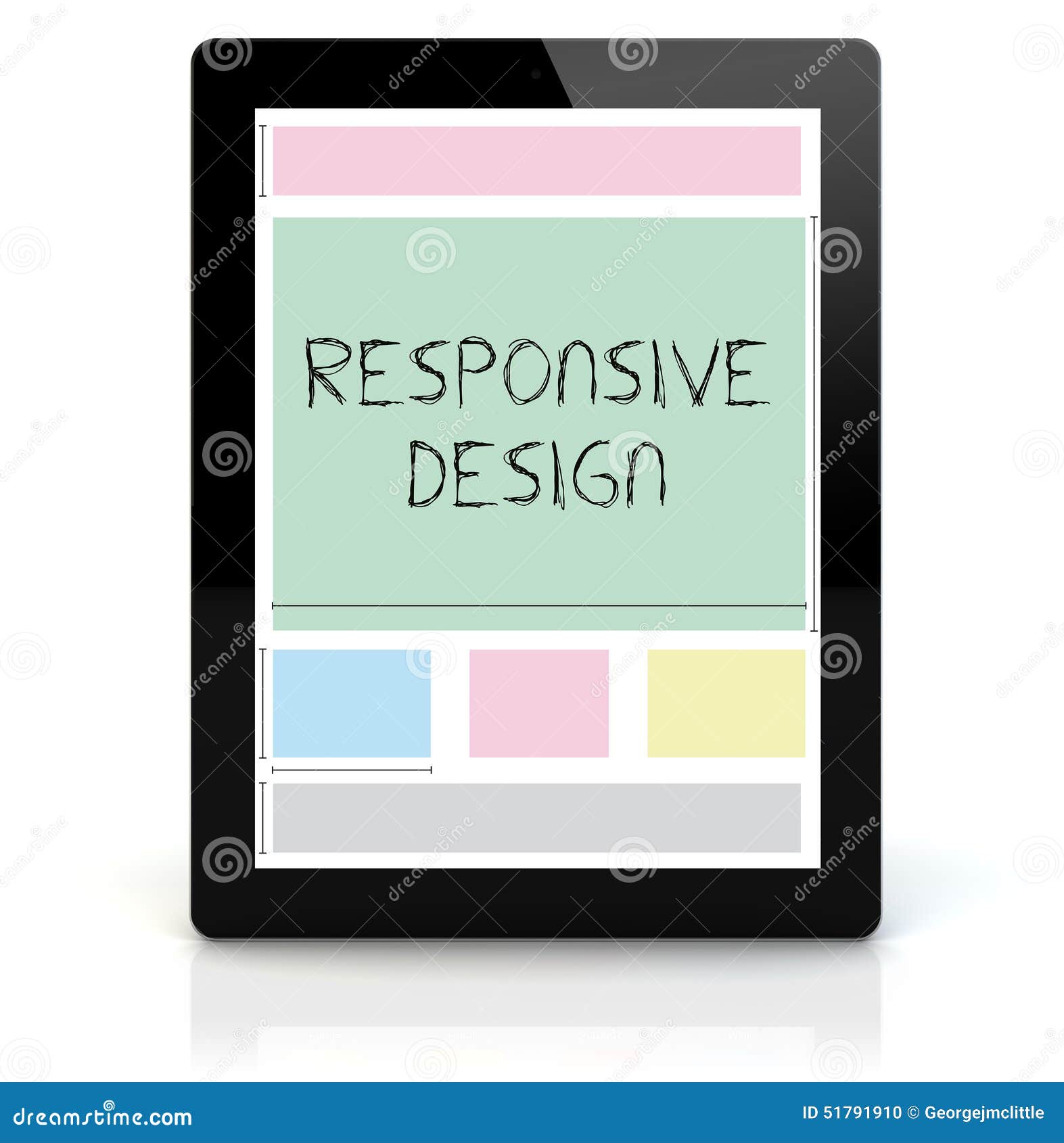 Tablet pc responsive stock illustration. Illustration of modern - 51791910