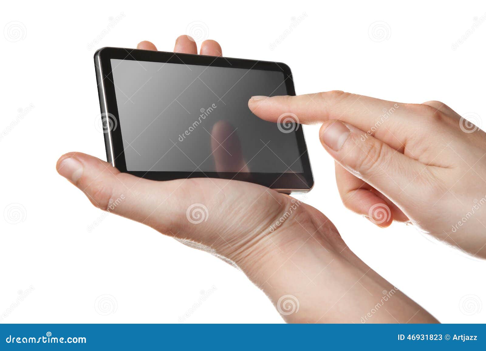 Tablet Pc with Touch Screen in Hands Isolated Stock Image - Image of ...