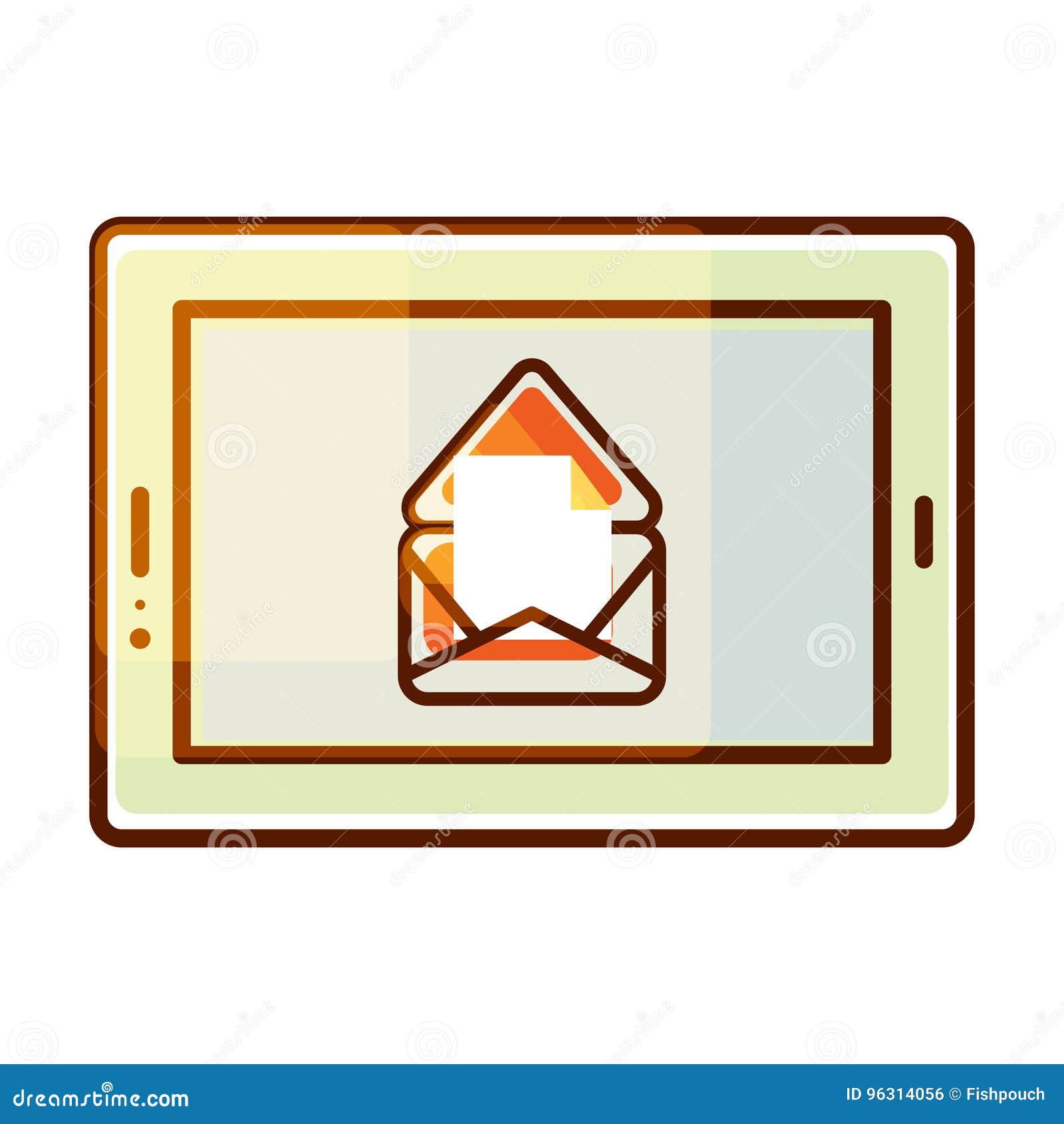 Tablet Pc Vector Icon with E-mail Message Notification. Stock Vector ...