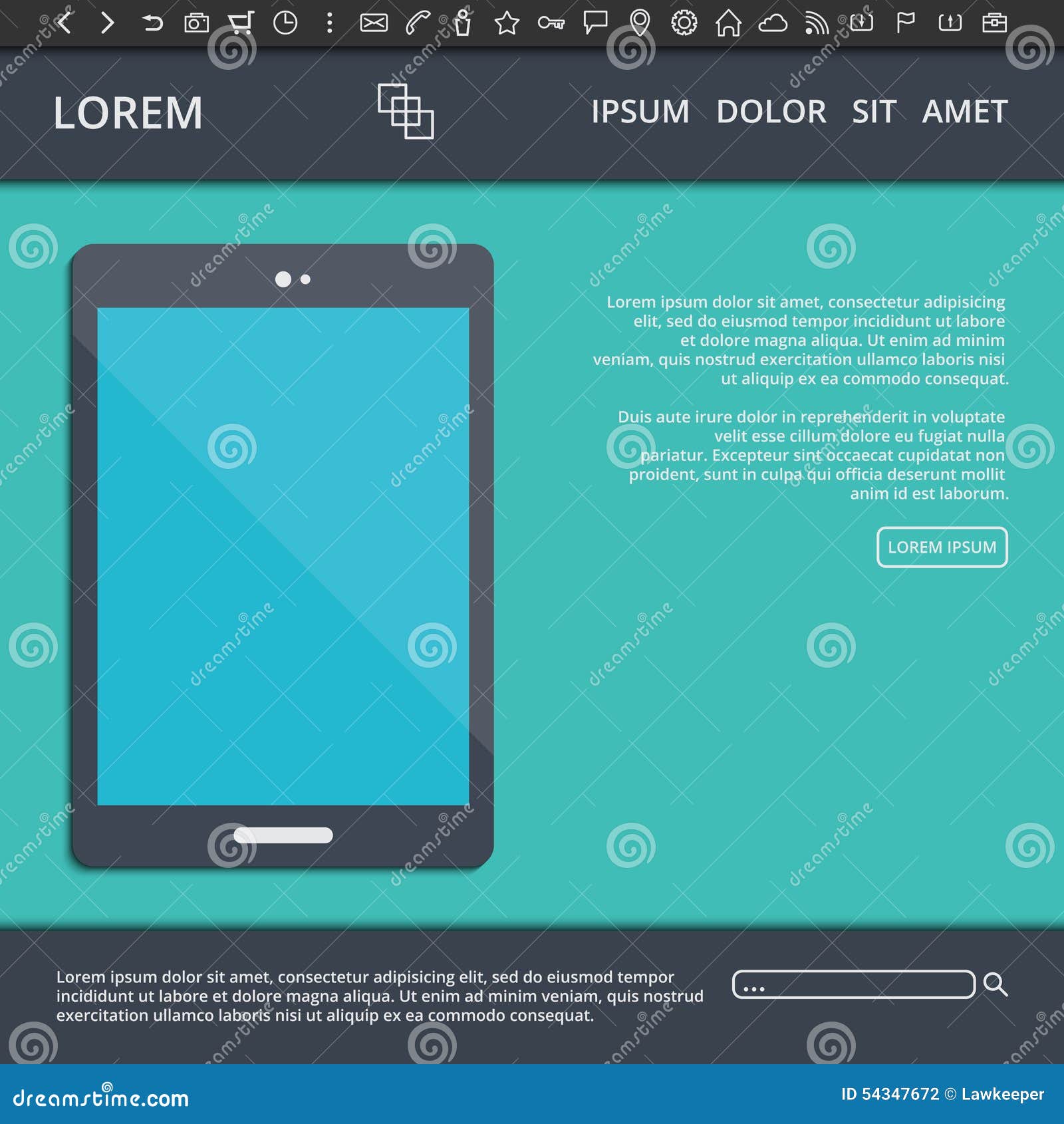 Tablet pc web banner stock vector. Illustration of element - 54347672