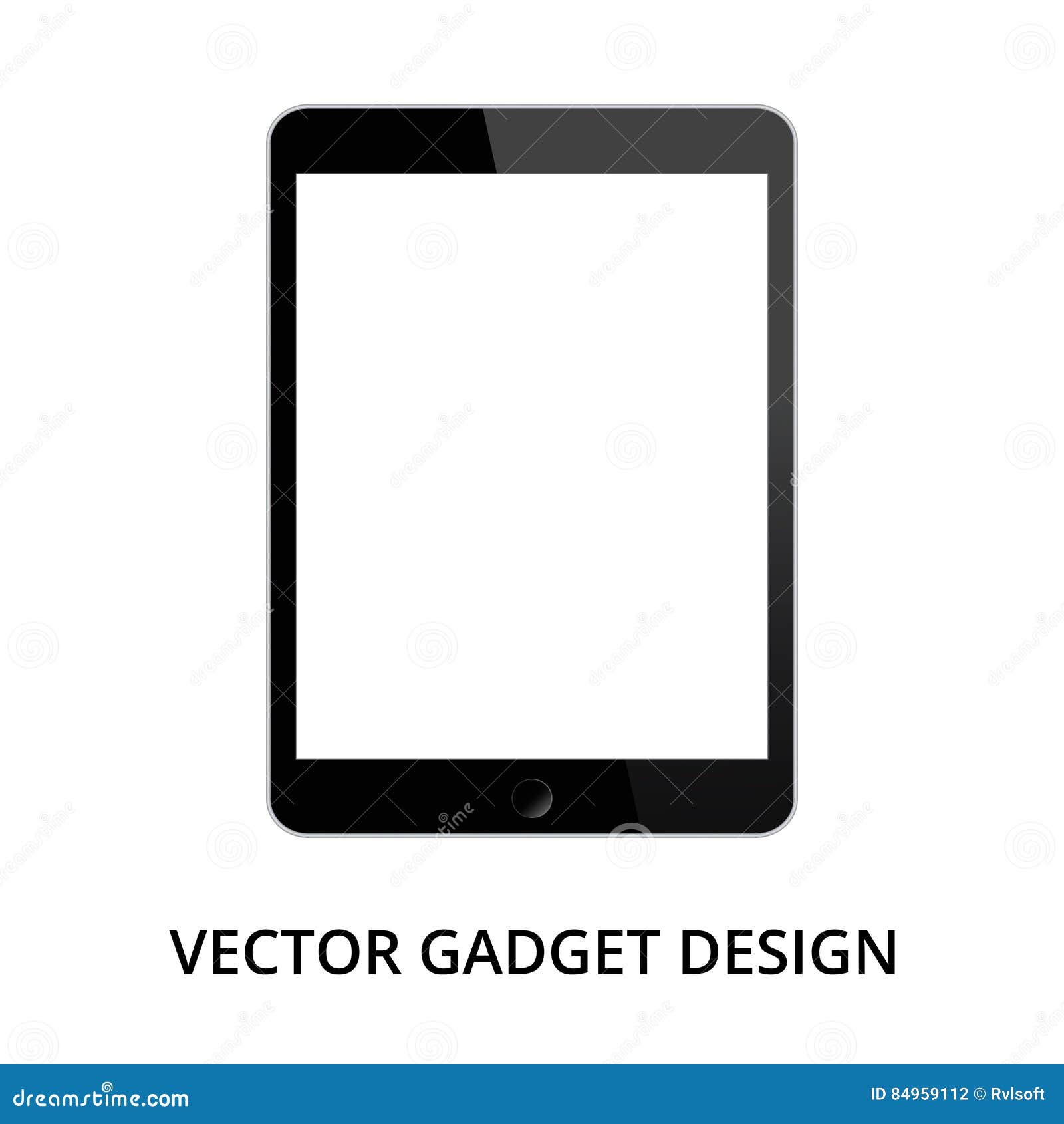 Tablet Pc on White Background Stock Vector - Illustration of grey ...