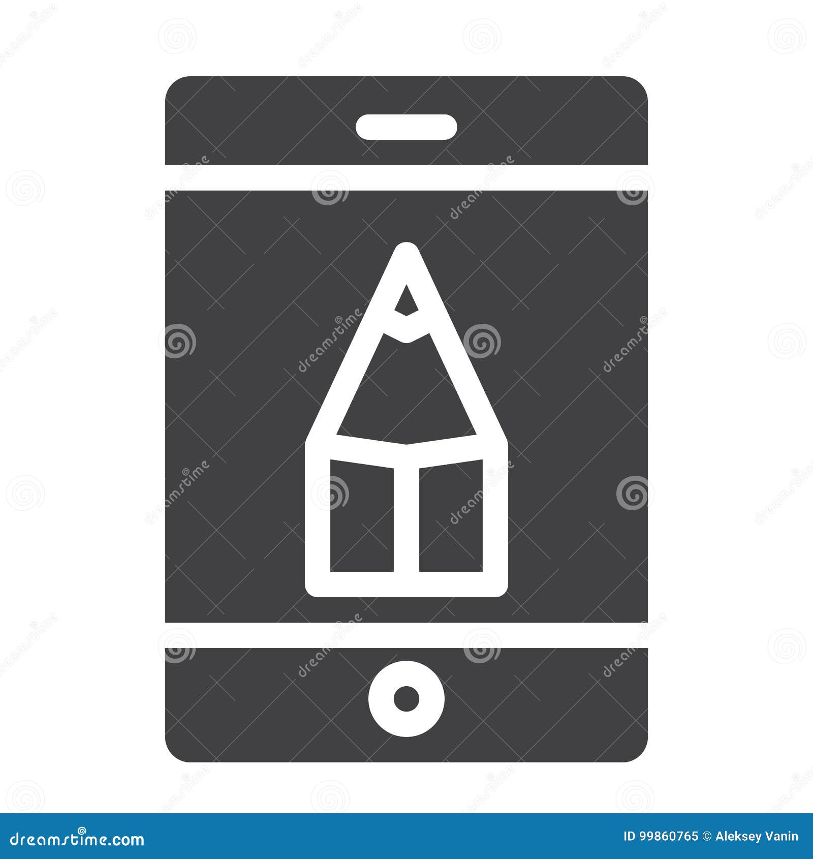 Tablet with Pen Icon Vector Stock Vector - Illustration of glyph ...