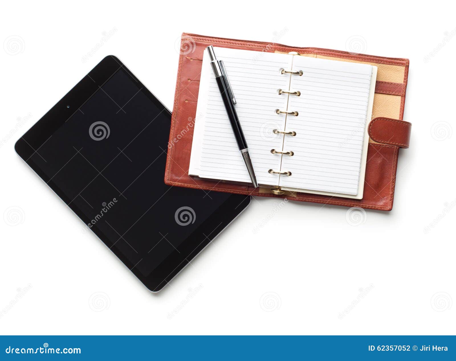 Tablet with Pen and Notebook Stock Photo - Image of message, screen ...
