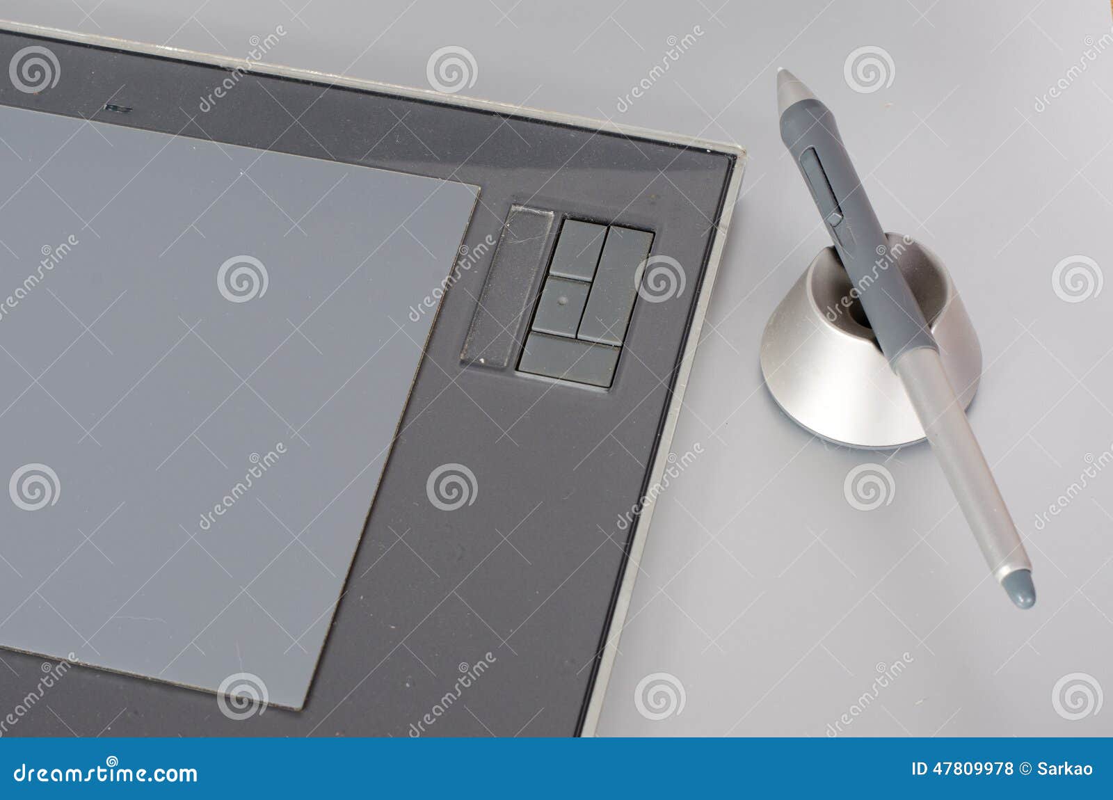 Tablet and pen stock photo. Image of table, gray, mouse - 47809978