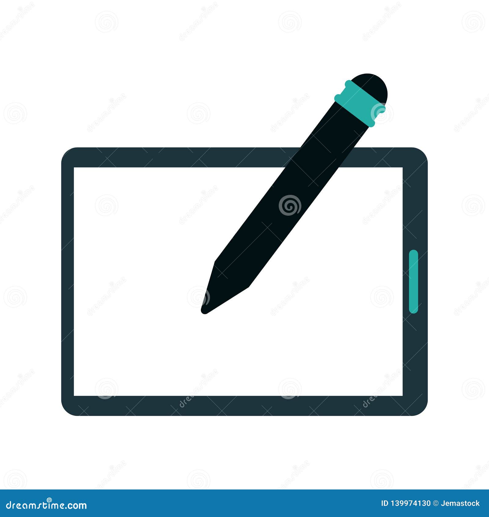 Tablet and Pen Technology Symbol Stock Vector - Illustration of symbol ...