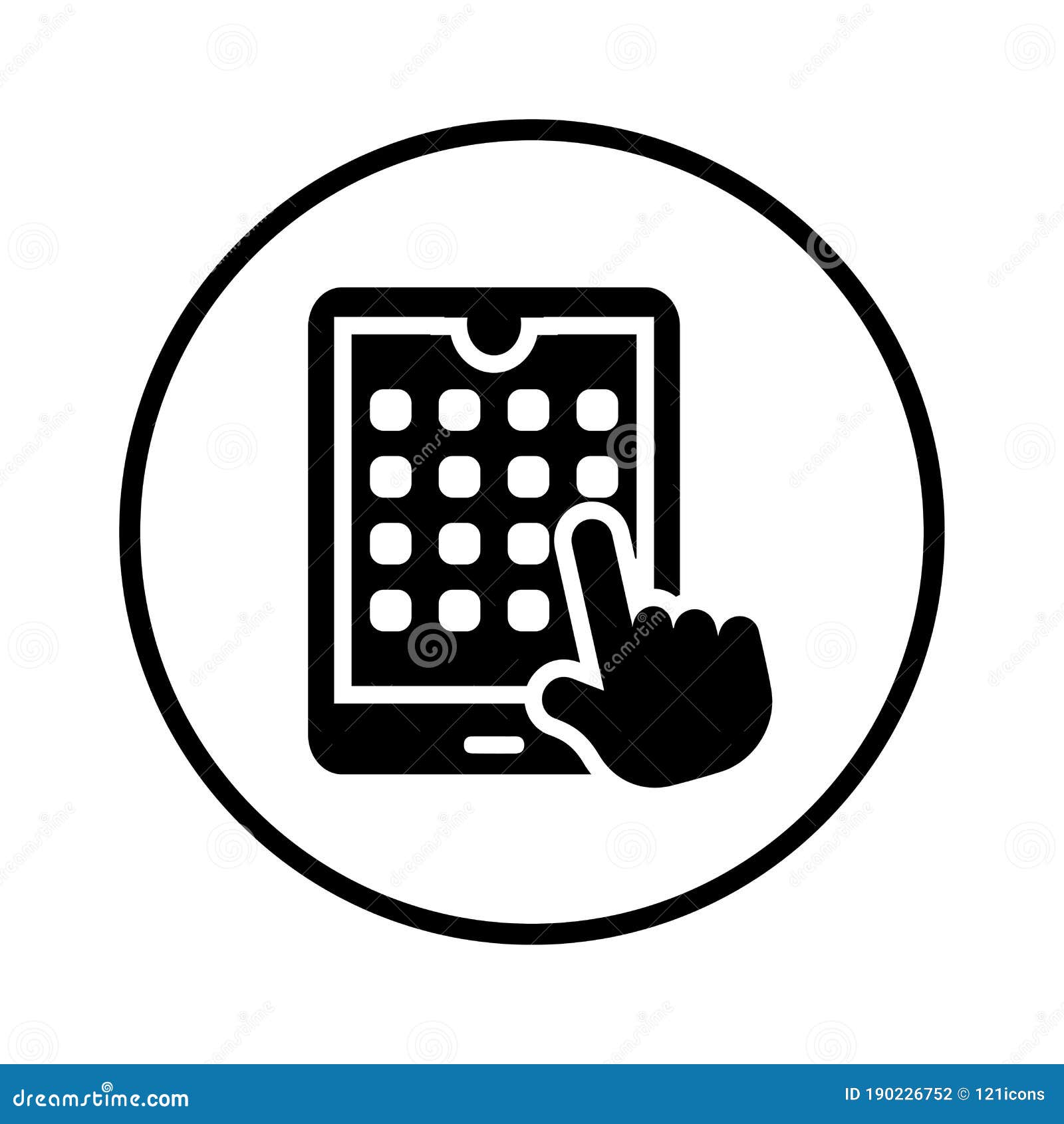 Tablet Phone, Touch Pad Icon Black Stock Vector - Illustration of ...