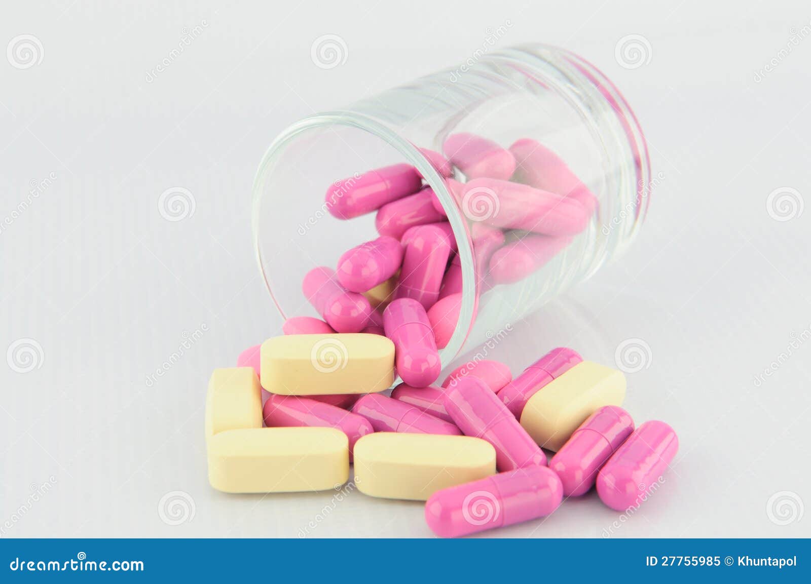 Tablet and pink capsule stock image. Image of prescription - 27755985