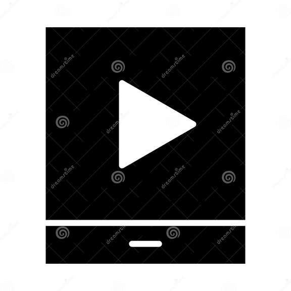 Tablet with Play Button Silhouette Icon. Vector Pictogram Stock Vector ...