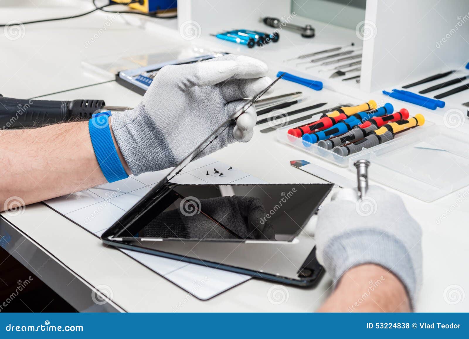 Tablet, pod repair stock photo. Image of pliers, convenience - 53224838